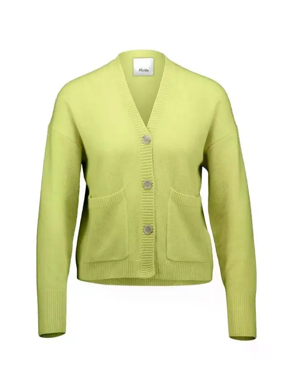 ALLUDE V-neck Patch-pocket Cardigan