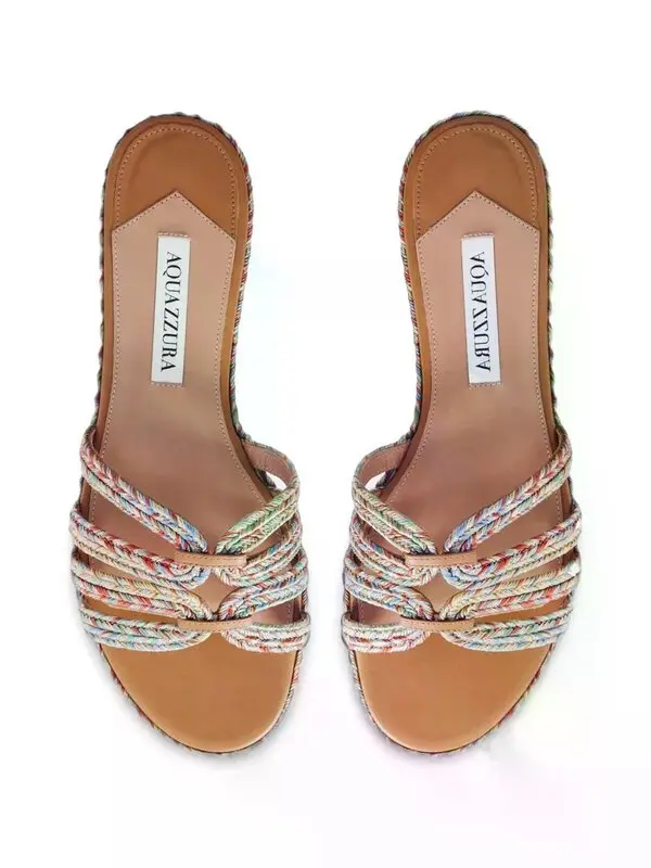 AQUAZZURA Playita Braided Leather Sandals