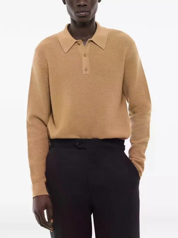 FURSAC Waffle-knit Wool Polo Shirt