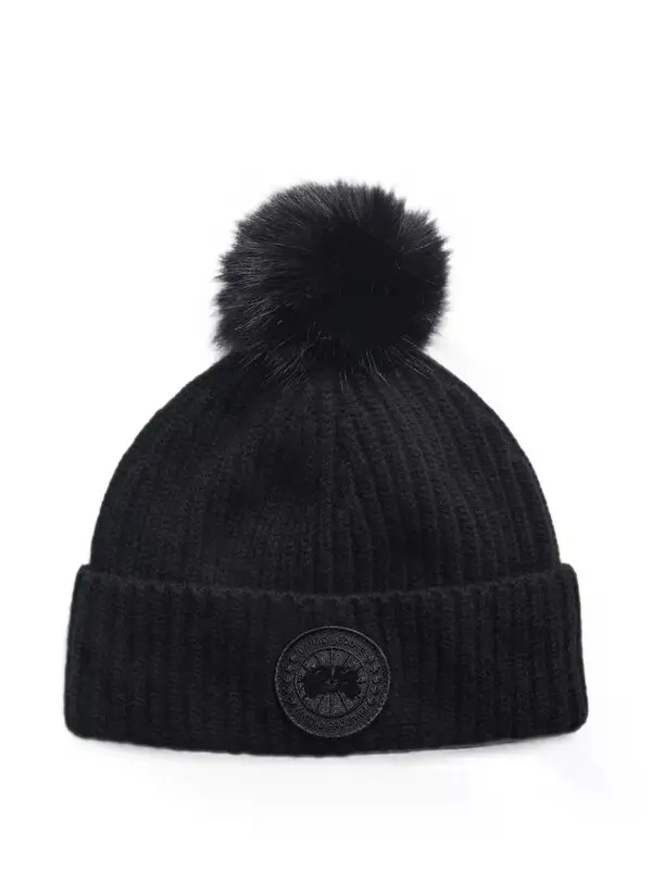 Canada Goose Pom-pom Ribbed-knit Beanie Hat