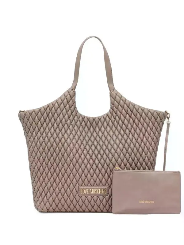 Moschino Quilted Logo-plaque Tote Bag