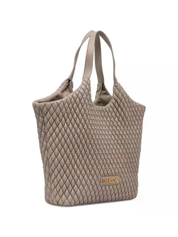 Moschino Quilted Logo-plaque Tote Bag
