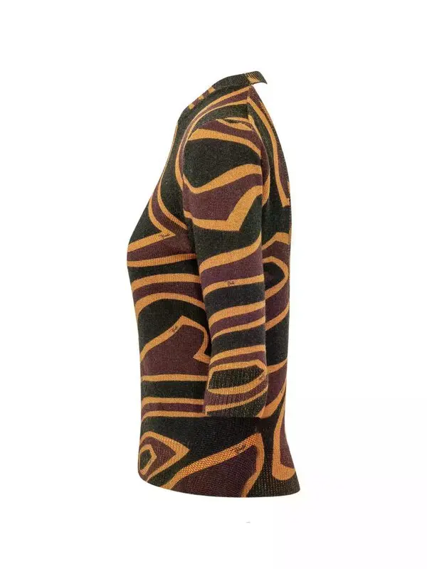Emilio Pucci Abstract-print Scoop-back Sweater