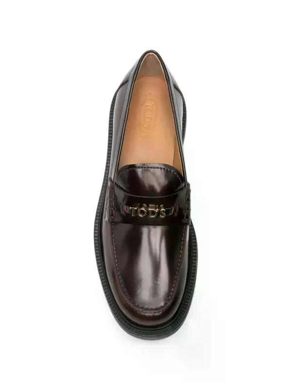 TOD'S Logo-plaque Leather Loafers