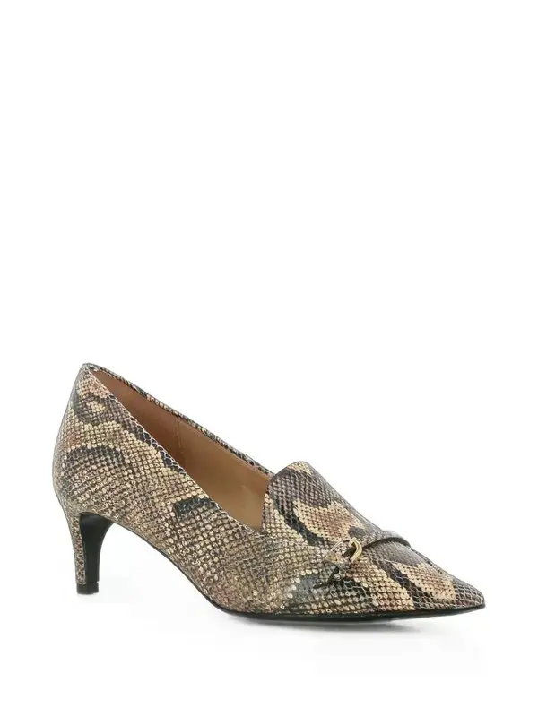 DEL CARLO Snake-effect Pointed-toe Pumps