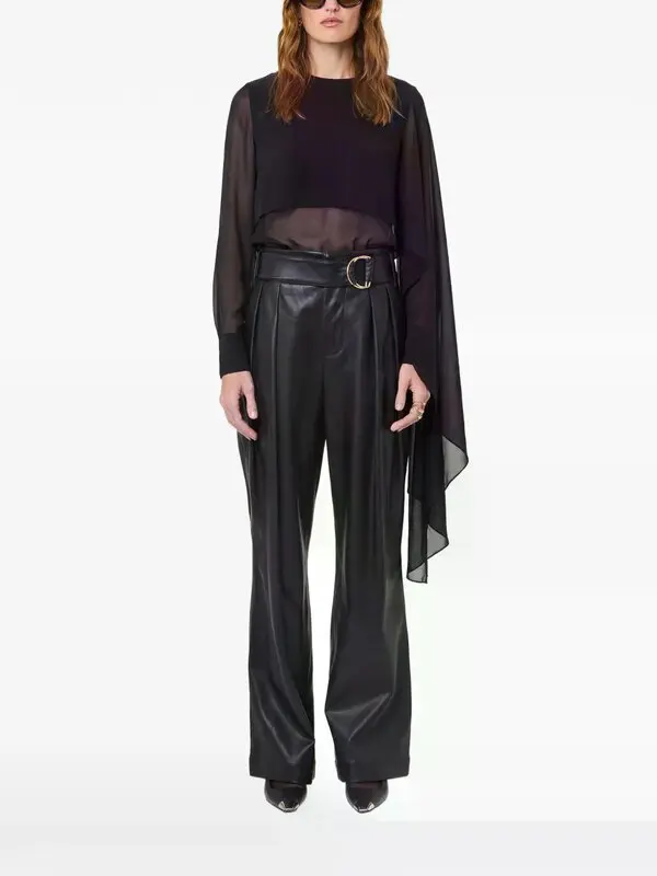 NICHOLAS Asymmetric Draped-sleeve Blouse
