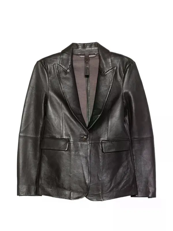 THE JACKIE LEATHERS Single-breasted Leather Jacket