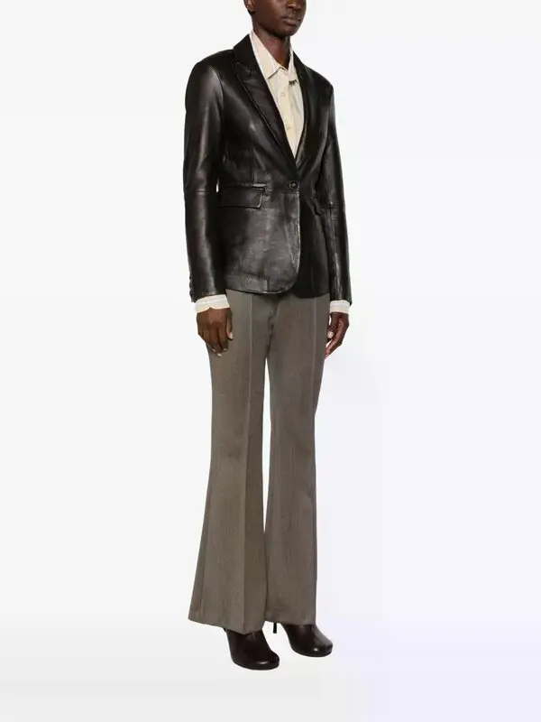 THE JACKIE LEATHERS Single-breasted Leather Jacket