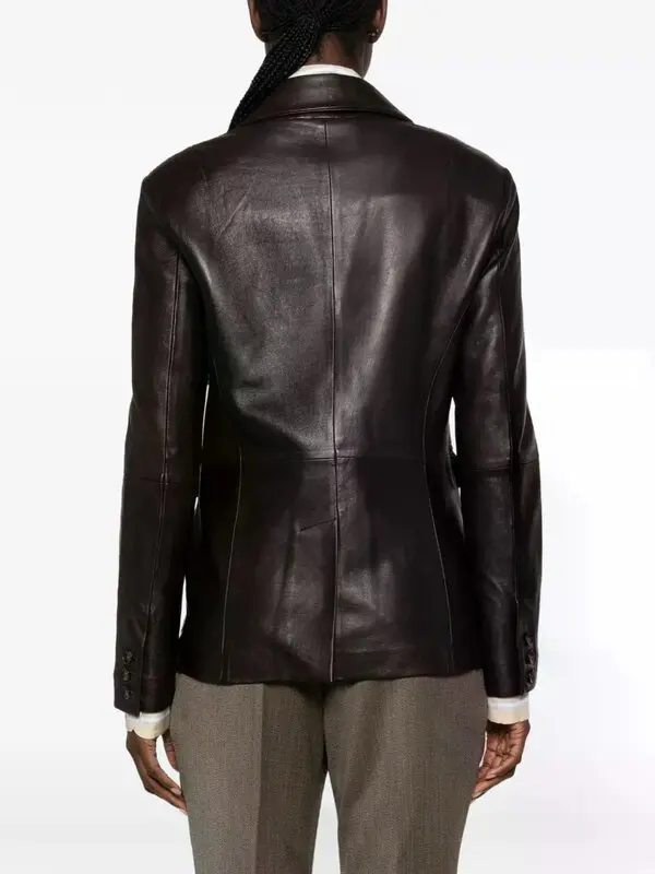 THE JACKIE LEATHERS Single-breasted Leather Jacket