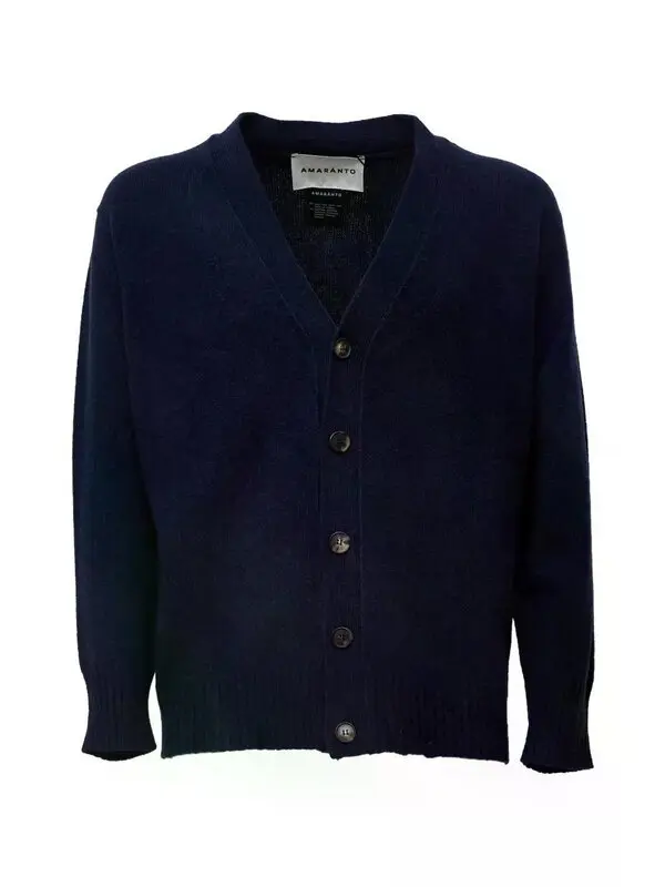 AMARANTO Distressed V-neck Cardigan