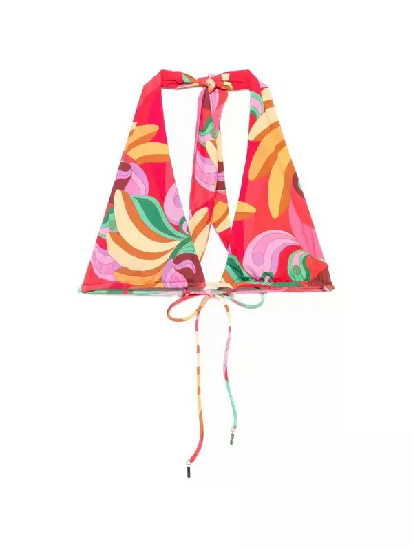 Farm Rio Graphic-print Bikini Top - Red