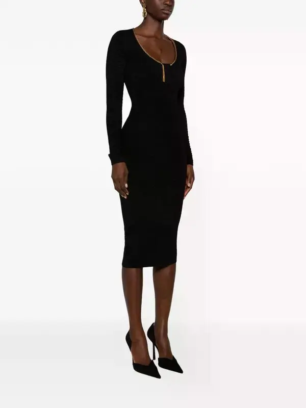 Elisabetta Franchi Chain-detail Tassel Midi Dress