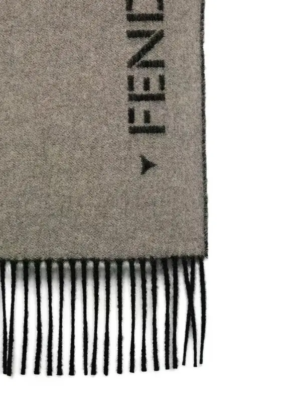 Fendi Logo-print Fringed Scarf