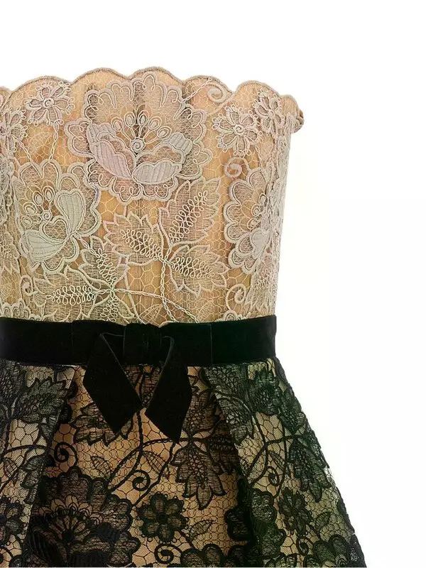Elie Saab Floral-lace Strapless Maxi Dress