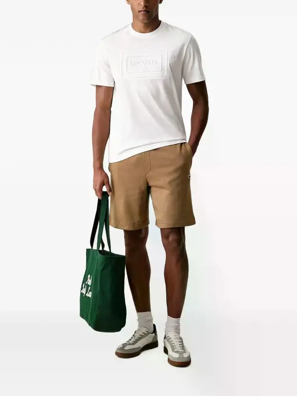 Lacoste Logo-patch Drawstring-waist Shorts - Neutrals