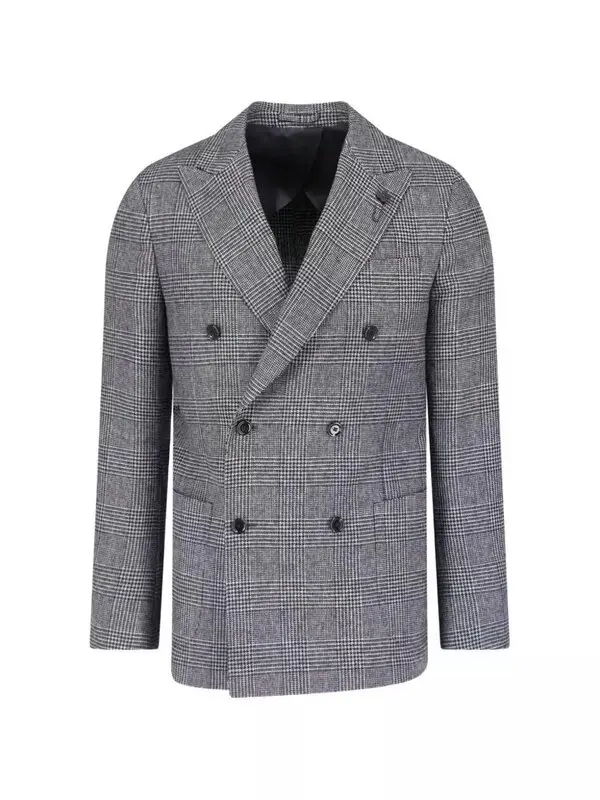 LARDINI X Sugar Double-breasted Prince Of Wales Check Jacket