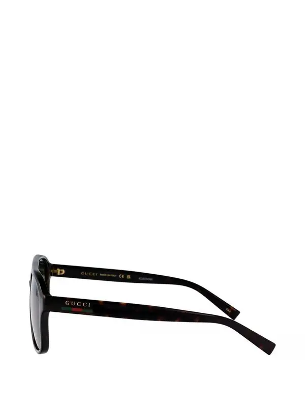 Gucci Tortoiseshell-effect Pilot-frame Sunglasses