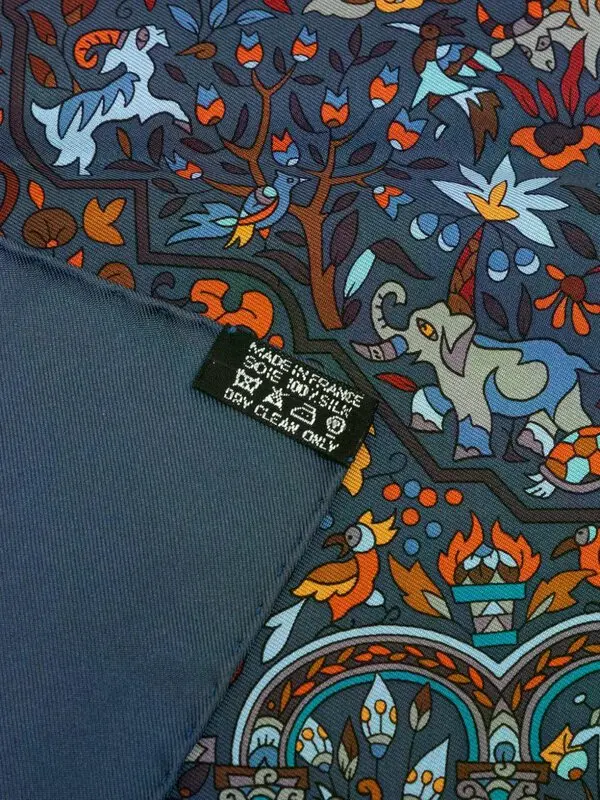 Hermès 1990-2010 Les Jardins D'armenie Silk Scarf Scarves - Blue