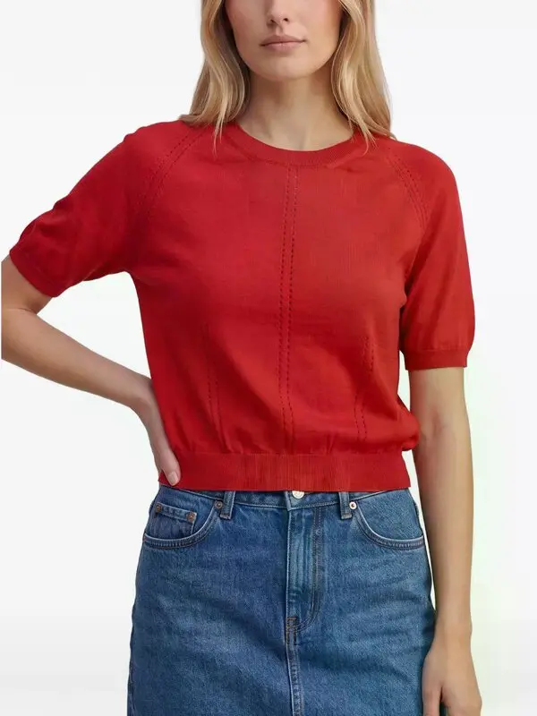 Dolce & Gabbana Pointelle-knit Short-sleeve Sweater