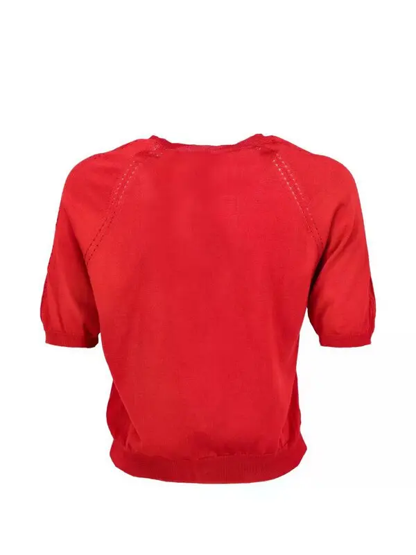 Dolce & Gabbana Pointelle-knit Short-sleeve Sweater