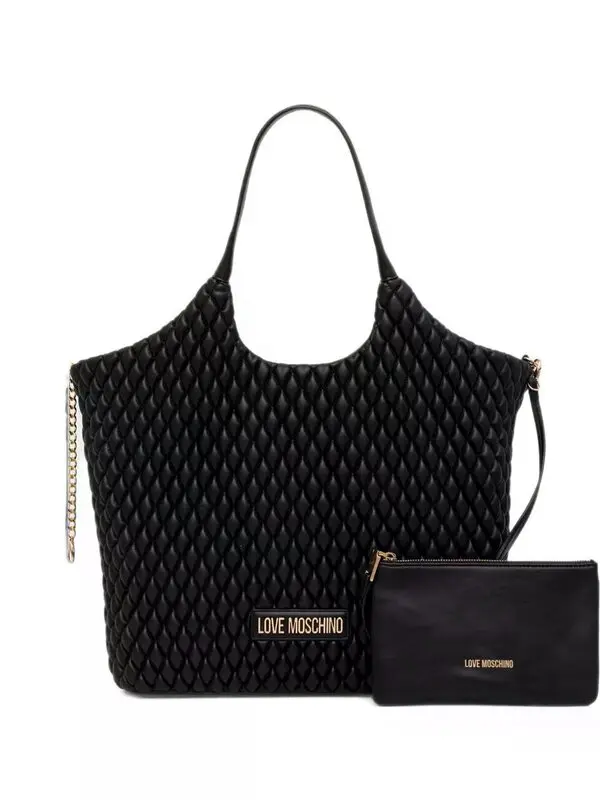 Moschino Quilted Logo-plaque Tote Bag