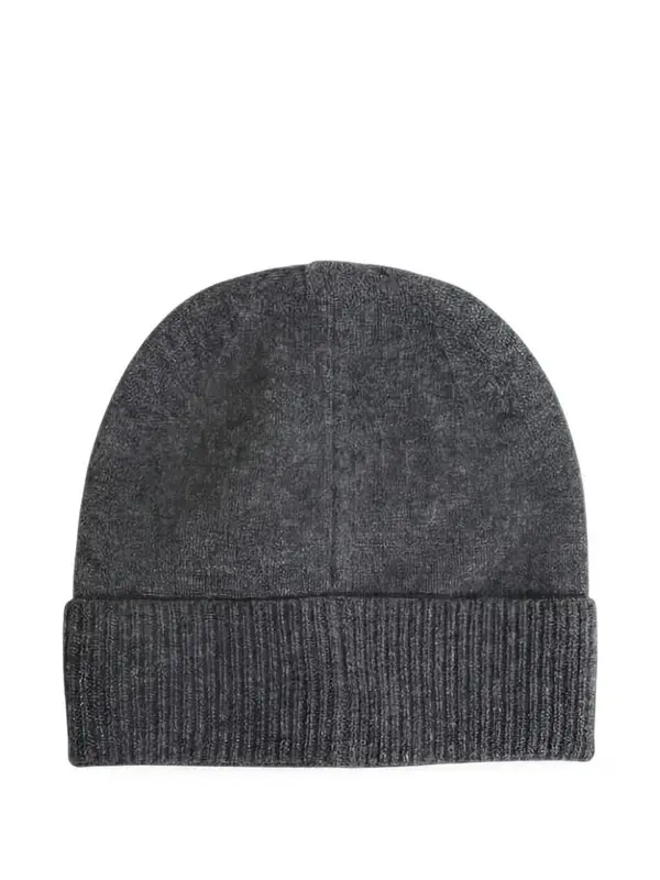 TWINSET Logo-patch Ribbed-trim Beanie Hat