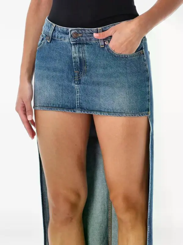7 For All Mankind High-low Denim Skirt