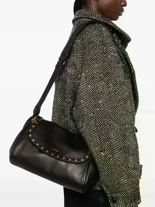Isabel Marant Étoile Medium Chany Stud-embellished Leather Shoulder Bag - Black