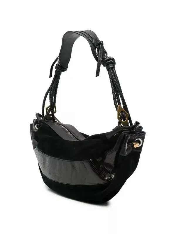 Isabel Marant Étoile Medium Maia Braided-strap Panelled Shoulder Bag - Black