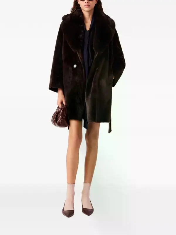 Maje Belted Shawl-collar Coat