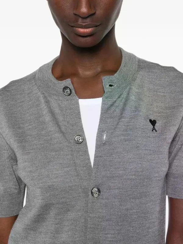 AMI Paris De Coeur Short-sleeve Cardigan