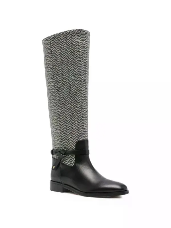 JIMMY CHOO Lawton Herringbone Knee-high Boots - Black