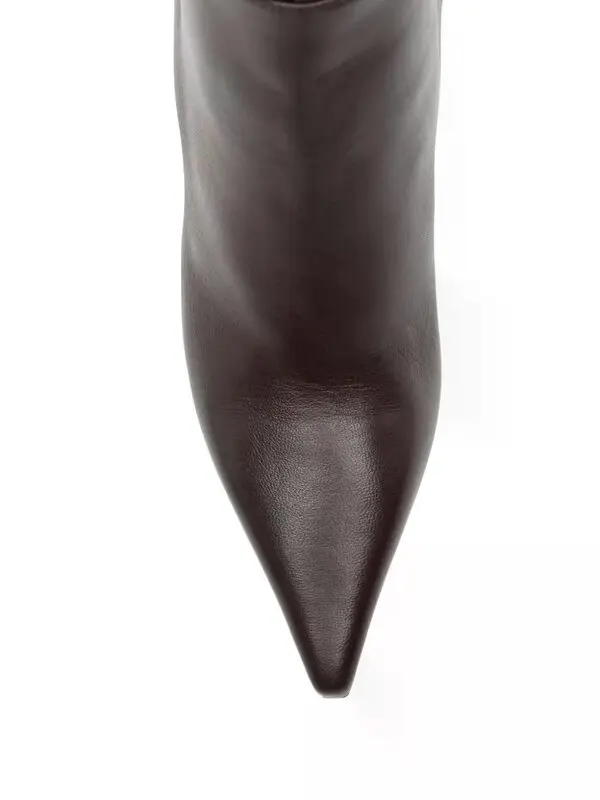 JIMMY CHOO Pointed-toe Leather Ankle Boots
