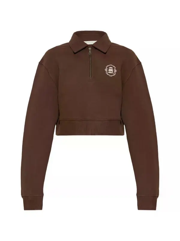 Palm Angels Cropped Quarter-zip Sweater