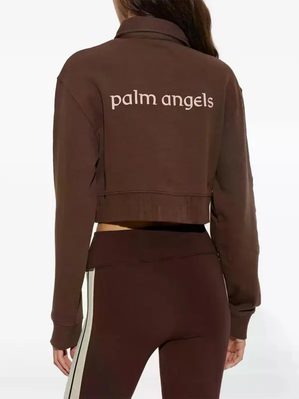 Palm Angels Cropped Quarter-zip Sweater