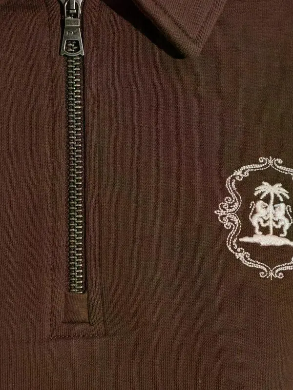 Palm Angels Cropped Quarter-zip Sweater