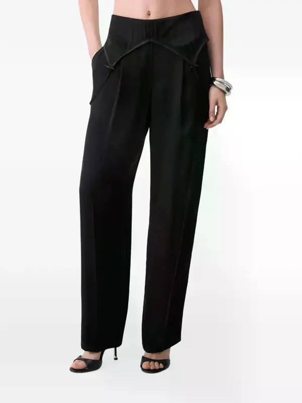 Liu Jo Trousers With Lingerie Detail - Black