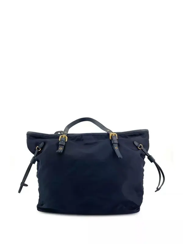 Prada 2013-2026 Saffiano Trimmed Tessuto Tote Bag