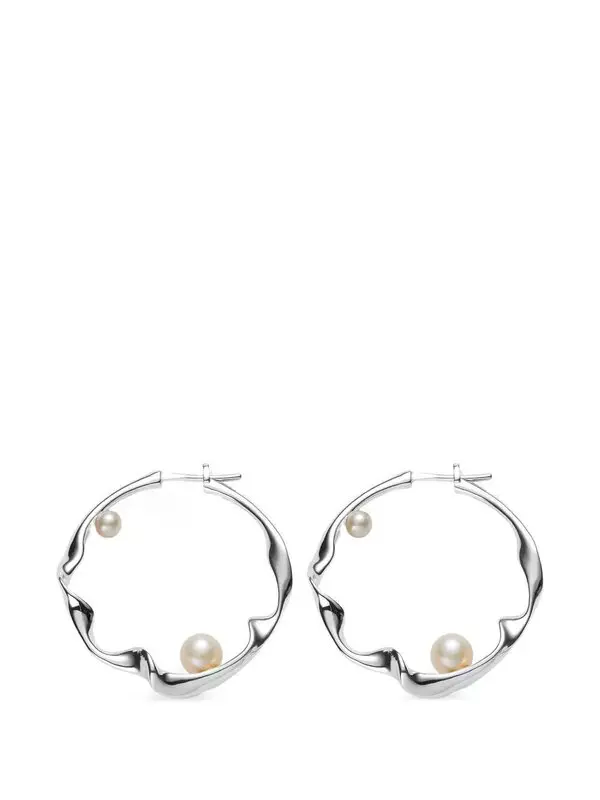 MARIA BLACK Tide Pearl-embellished Hoop Earring - Silver