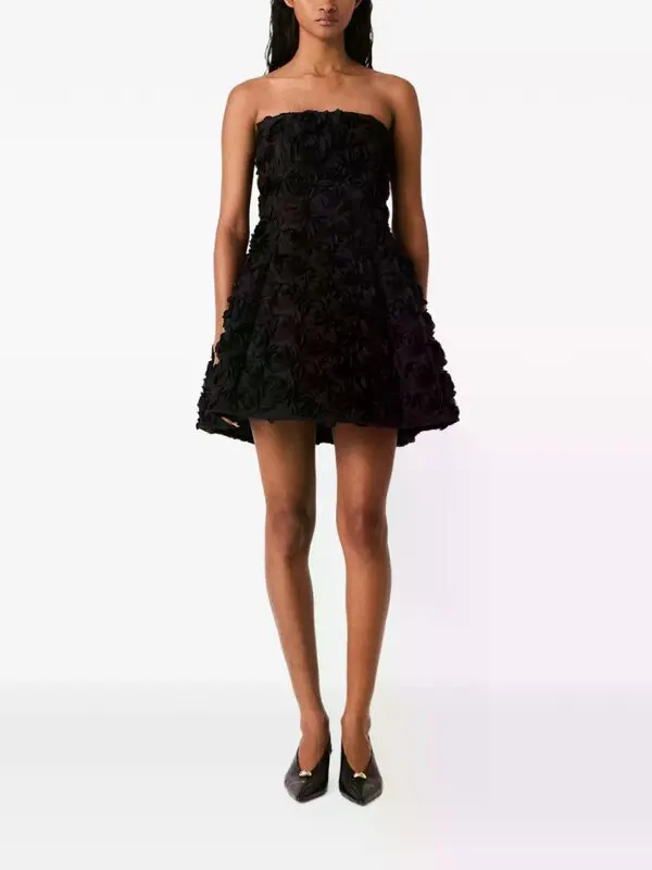 Maje Floral-appliqué Strapless Mini Dress