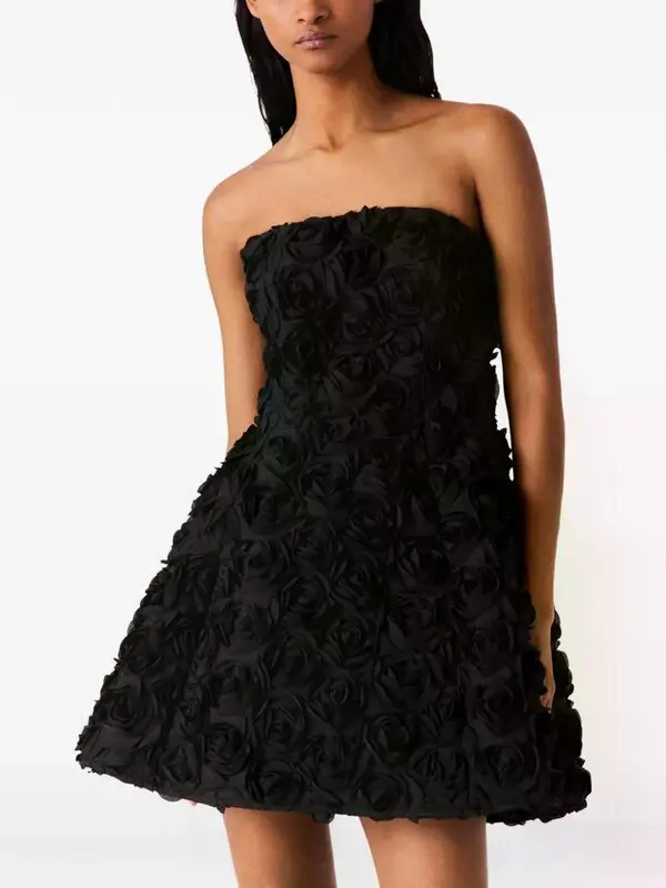 Maje Floral-appliqué Strapless Mini Dress