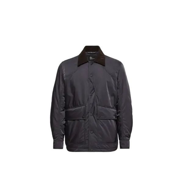 Moncler Louron Corduroy-trimmed Short Down Jacket - Blue