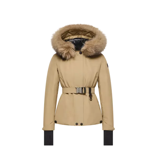 Moncler Laplance Gore-tex Shearling-trimmed Hooded Insulated Ski Jacket - Beige