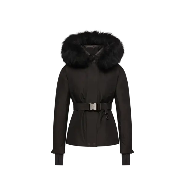 Moncler Laplance Gore-tex Shearling-trimmed Hooded Insulated Ski Jacket - Black