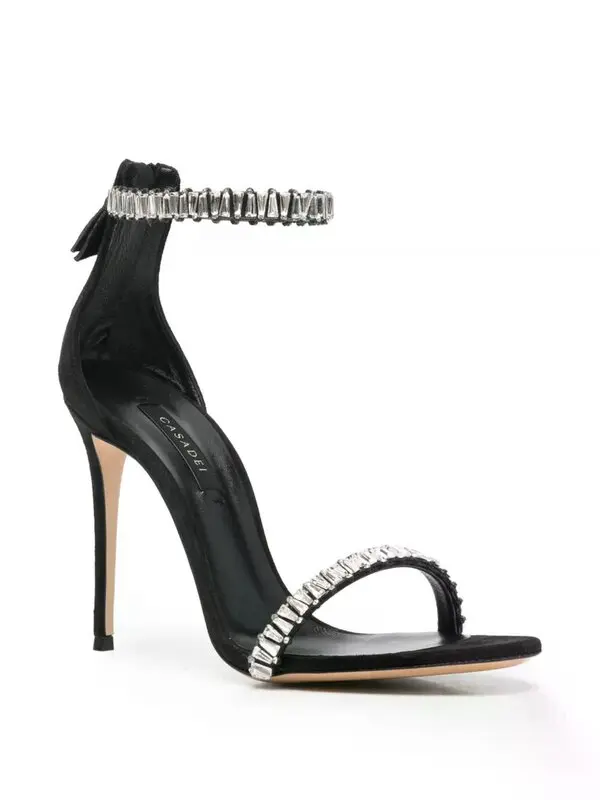 Casadei Crystal-embellished Stiletto Sandals - Black
