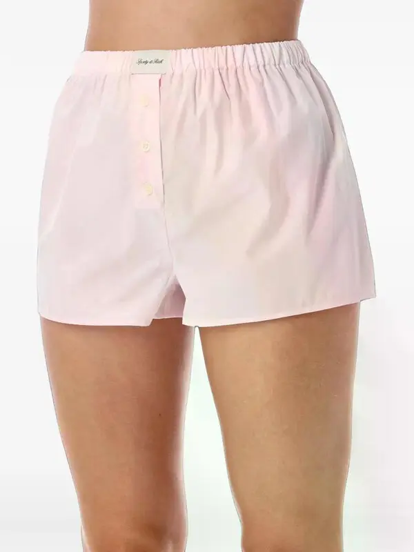 Sporty & Rich Logo-patch Button-front Shorts