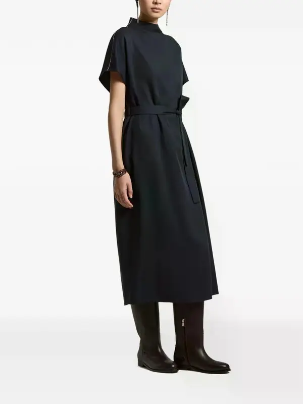 Peserico Belted Chain-trim Midi Dress