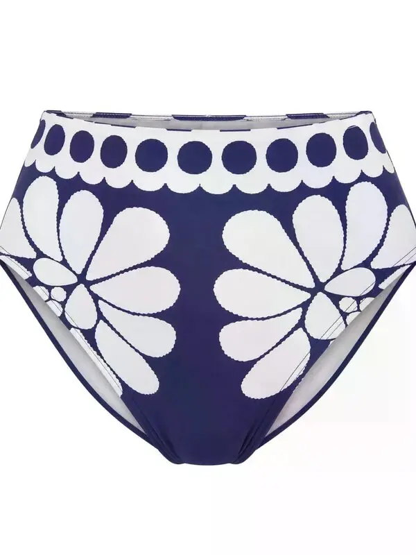 Farm Rio Floral-print High-waisted Bikini Bottoms