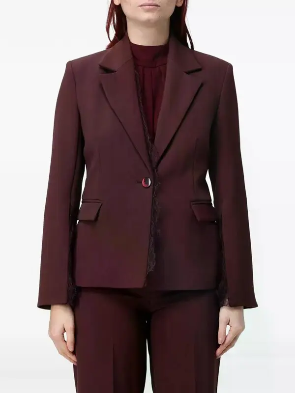 HANITA Lace-trim Single-breasted Blazer