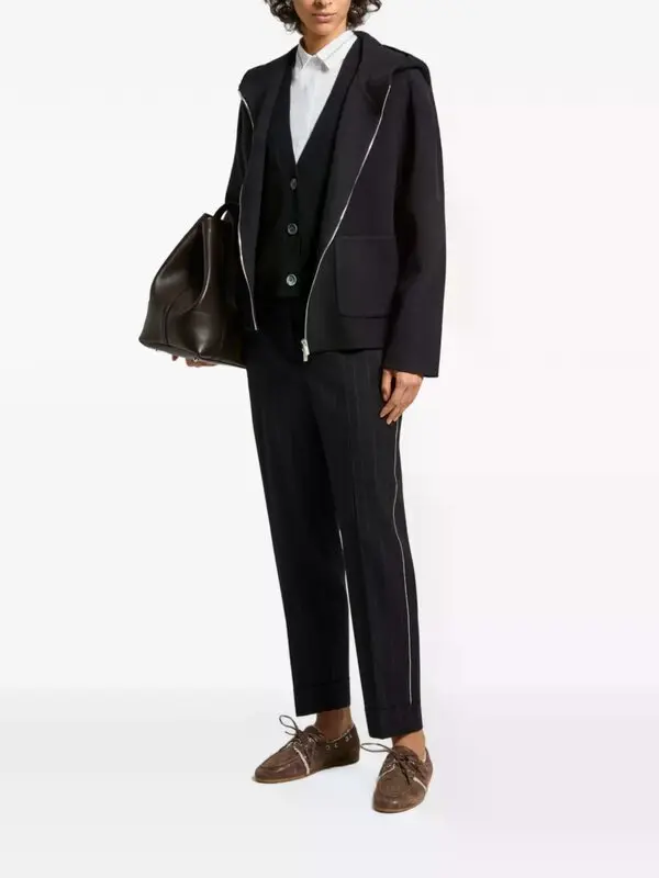 Peserico Ribbed-knit Hooded Jacket